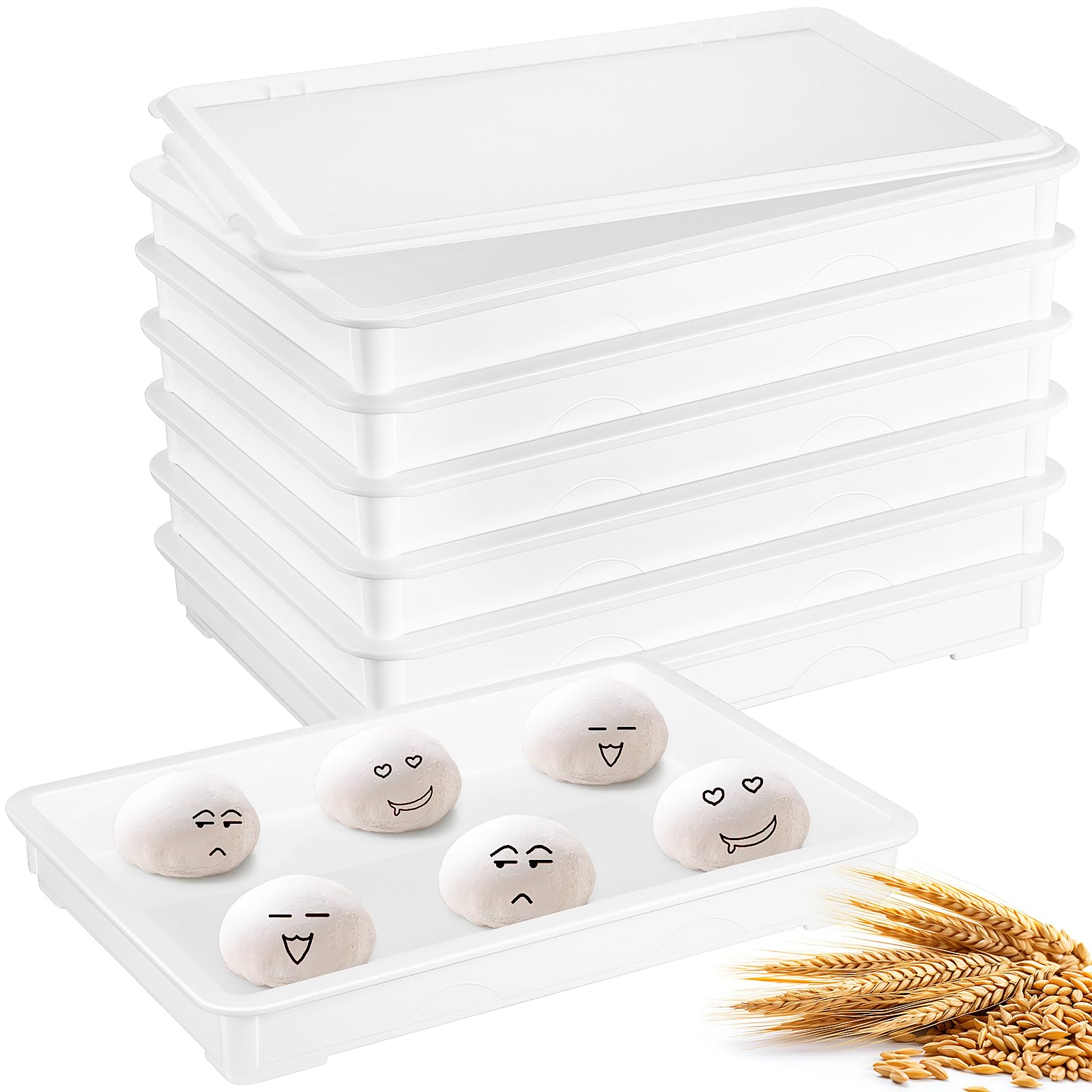 Amazon.com: Tioncy 6 Packs Commercial Pizza Dough Proofing Box Tray ...