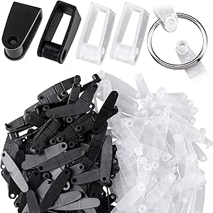 Amazon.com: OIIKI 80Pcs Plastic Keychain Clips, Black/Clear Keychain ...