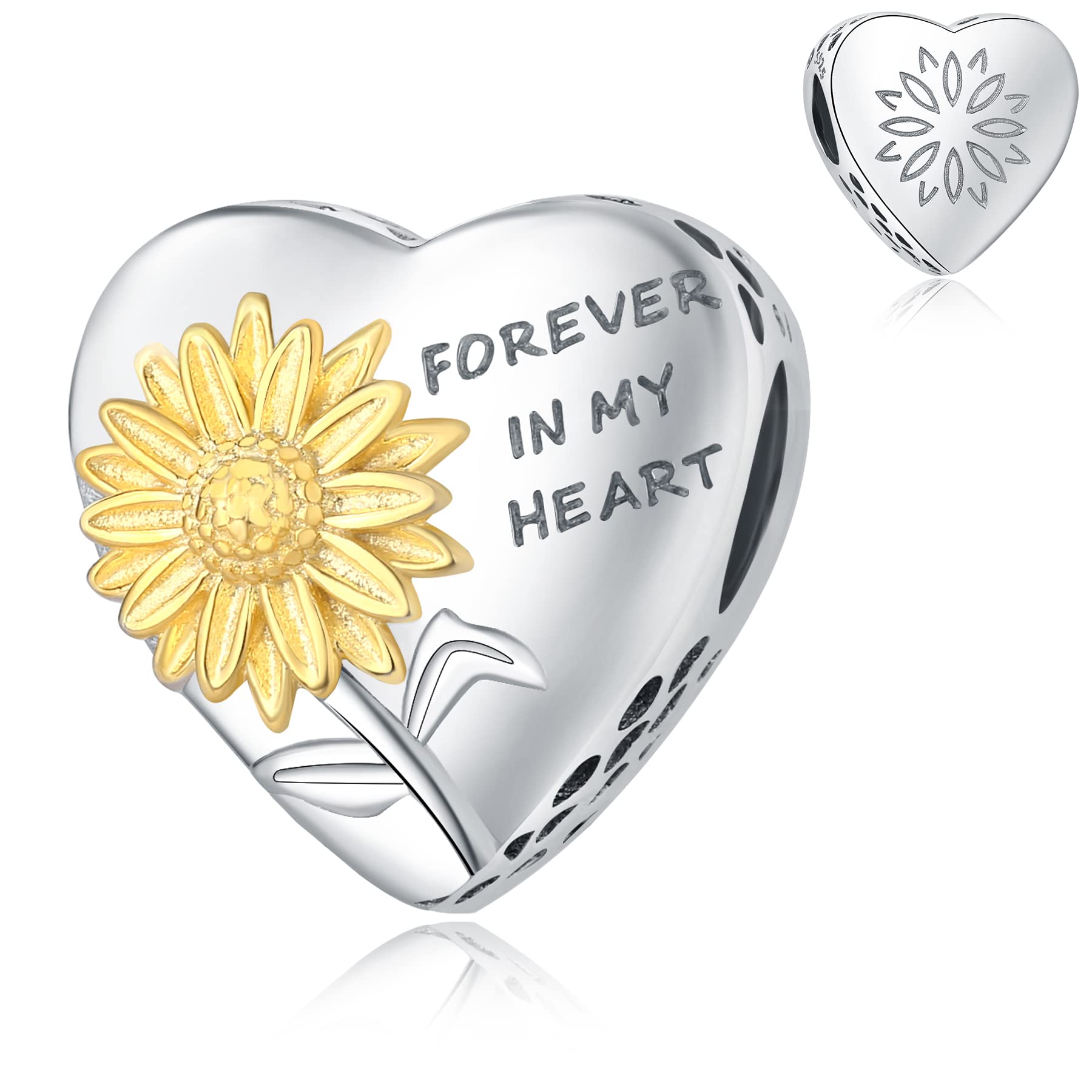 925 Sterling Silver Sunflower Charms Fit Pandora Charms Bracelet ...