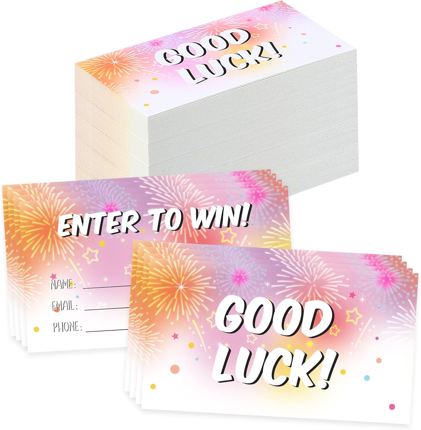 Amazon.com : 300 Pcs Colorful Enter to Win Raffle Tickets Cards 3.5 x 2 ...