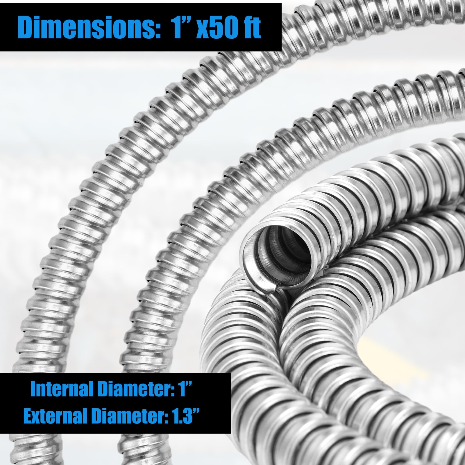 Snapklik.com : 1 Inch Metal Flexible Conduit 50 Ft Reduced Wall ...