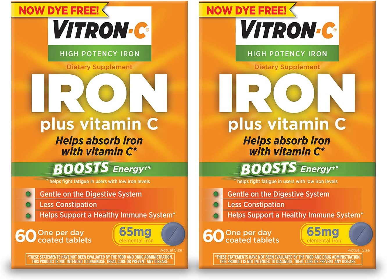 Amazon.com: Vitron-C Iron Supplement Plus Vitamin C Coated Tablets 60 ...