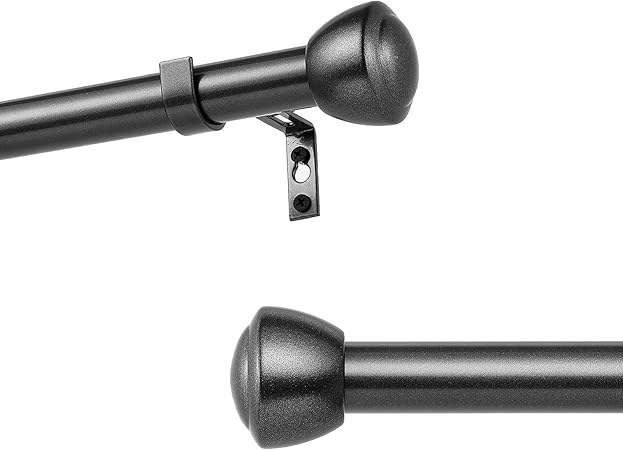 Amazon.com: MERJULAN 1 Inch Grey Curtain Rods for Windows 66-120 Inches ...