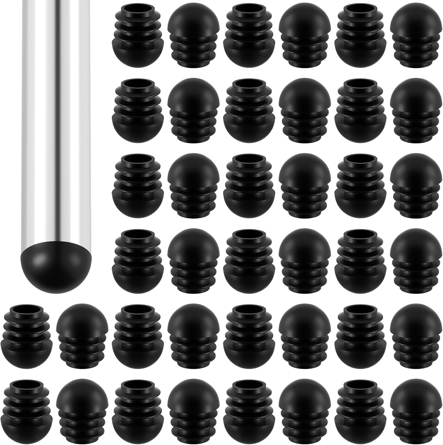 HINZIC 40Pcs 19mm Round Plastic Plug, 3/4 Inch Tubing Post End Caps ...