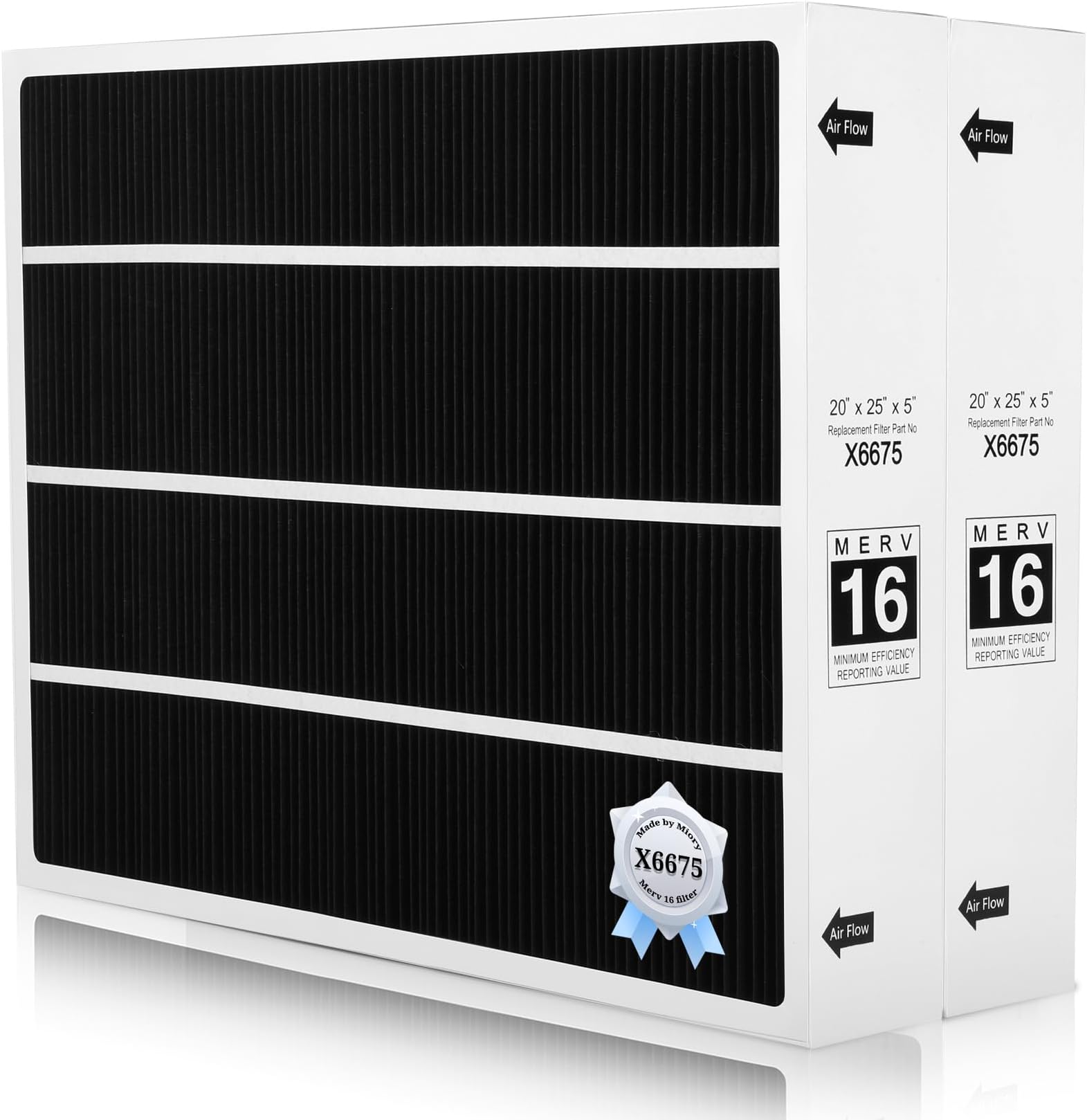 Lennox X6675 Carbon Clean 20 x 25 x 5 Inch MERV 16 Efficient Air Filter ...