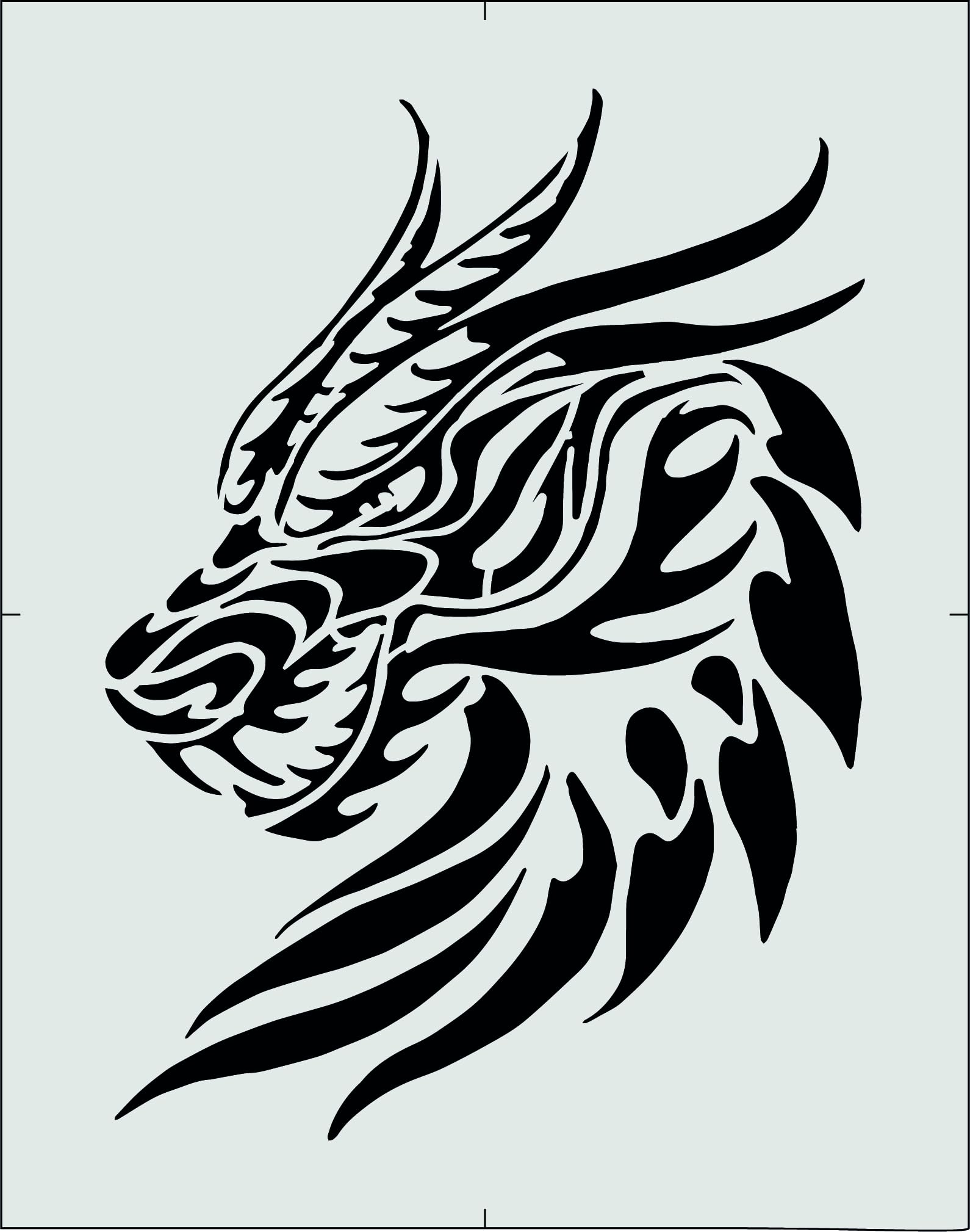 Amazon.com: Stencil Stop Dragon Head Stencil - Reusable for DIY ...