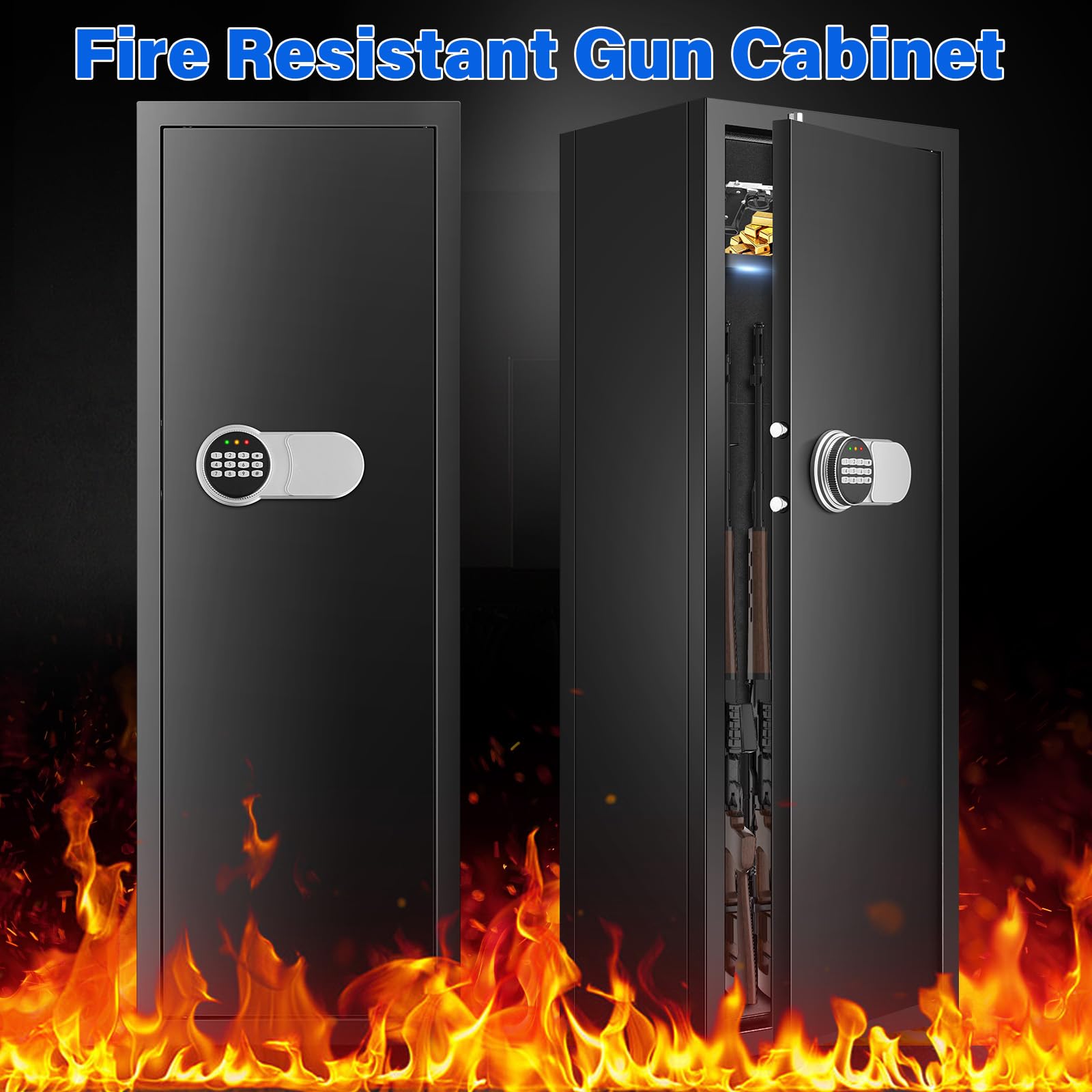 Snapklik.com : Tiskgg 8 Gun Rifle Gun Safe Fireproof, 50 Depth Quick ...