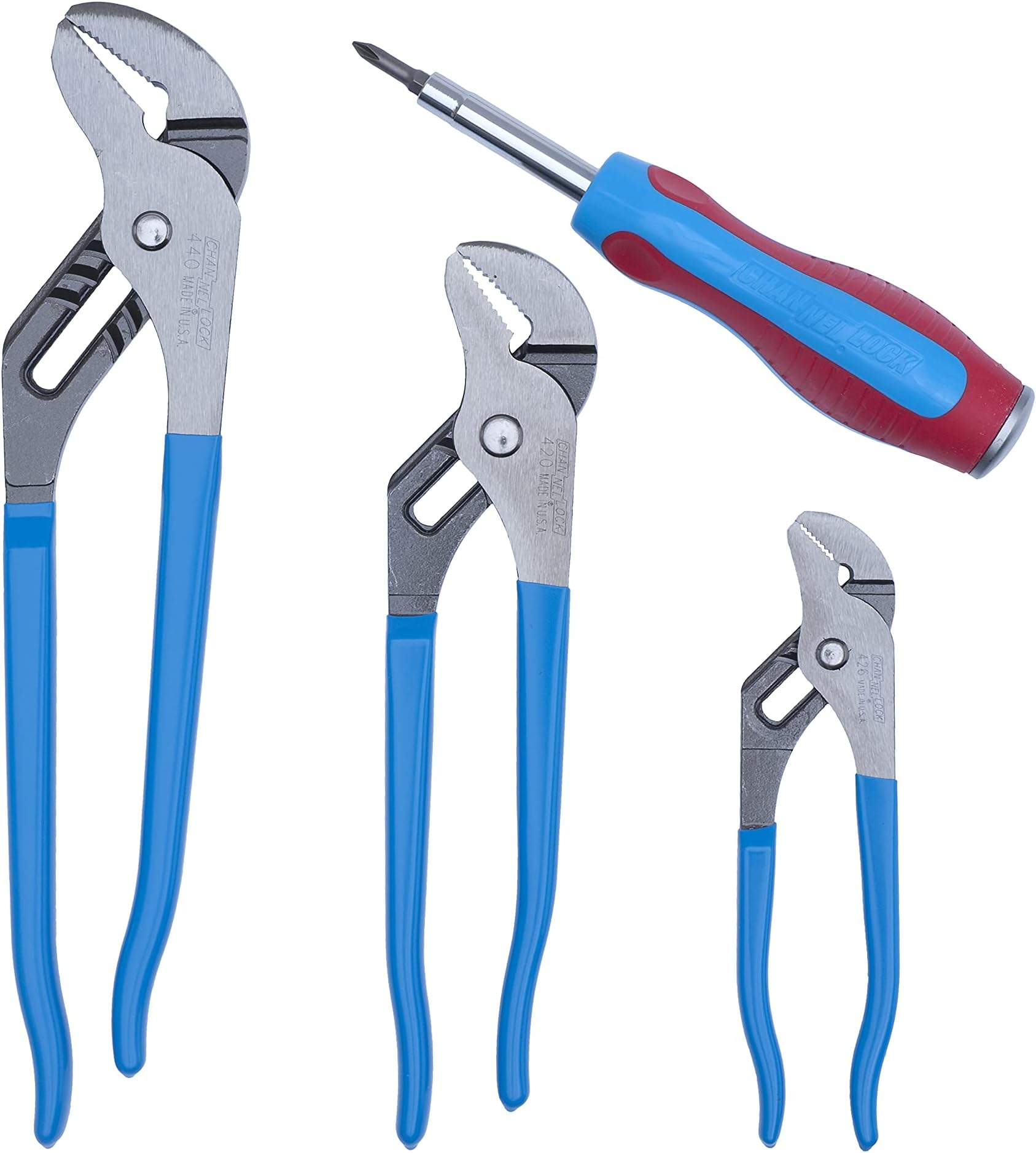 Channellock GS-3S 3 Piece Straight Jaw Tongue and Groove Pliers Set ...