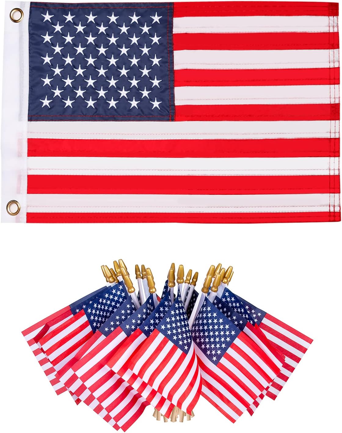 Amazon.com : 24 Pcs Small American Flags on Stick,4th of July Outdoor ...