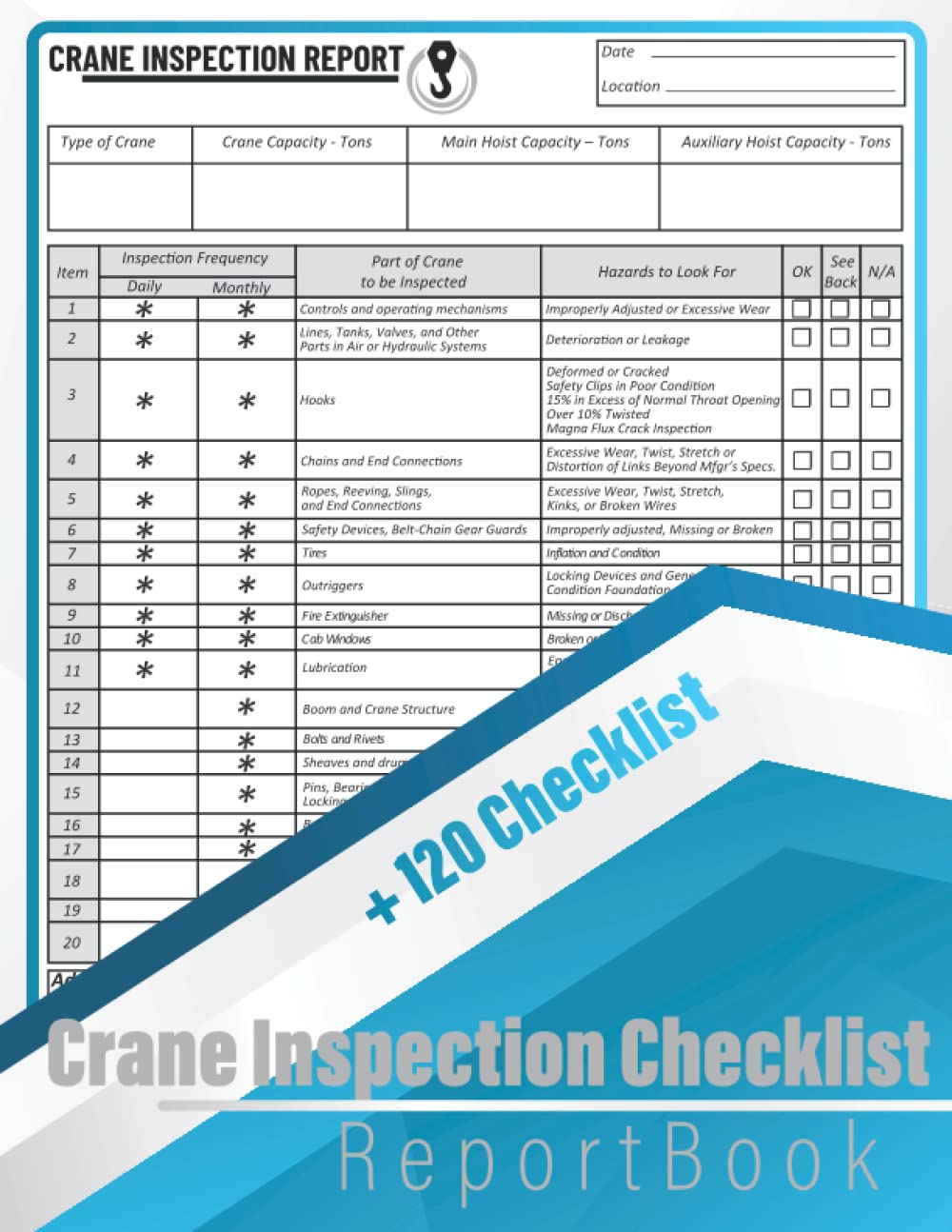 Buy Crane Inspection Checklist Report Book: Safety Inspection for ...