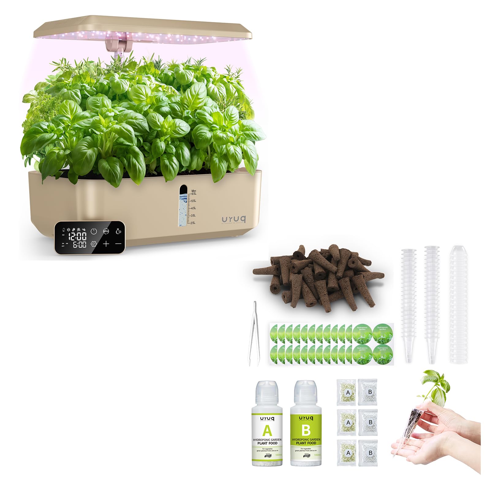 Amazon.com : URUQ 12 Pods Hydroponics Growing System Remote Control ...