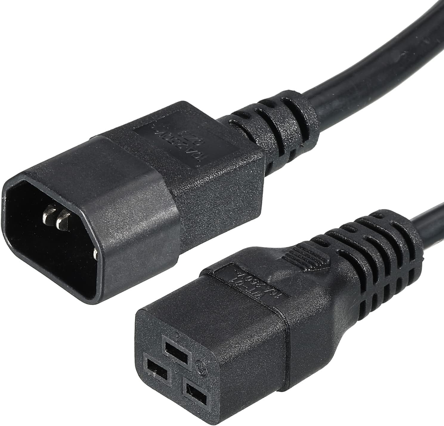 PATIKIL AC Power Cord 3 Prong C14 Male to C19 Female 1.5mm2 1m 3.28Ft ...