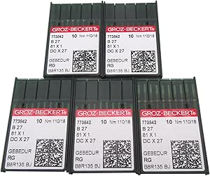 Amazon.com: GROZ-BECKERT Needle in CKPSMS Clear Plastic box-50PCS B27 ...