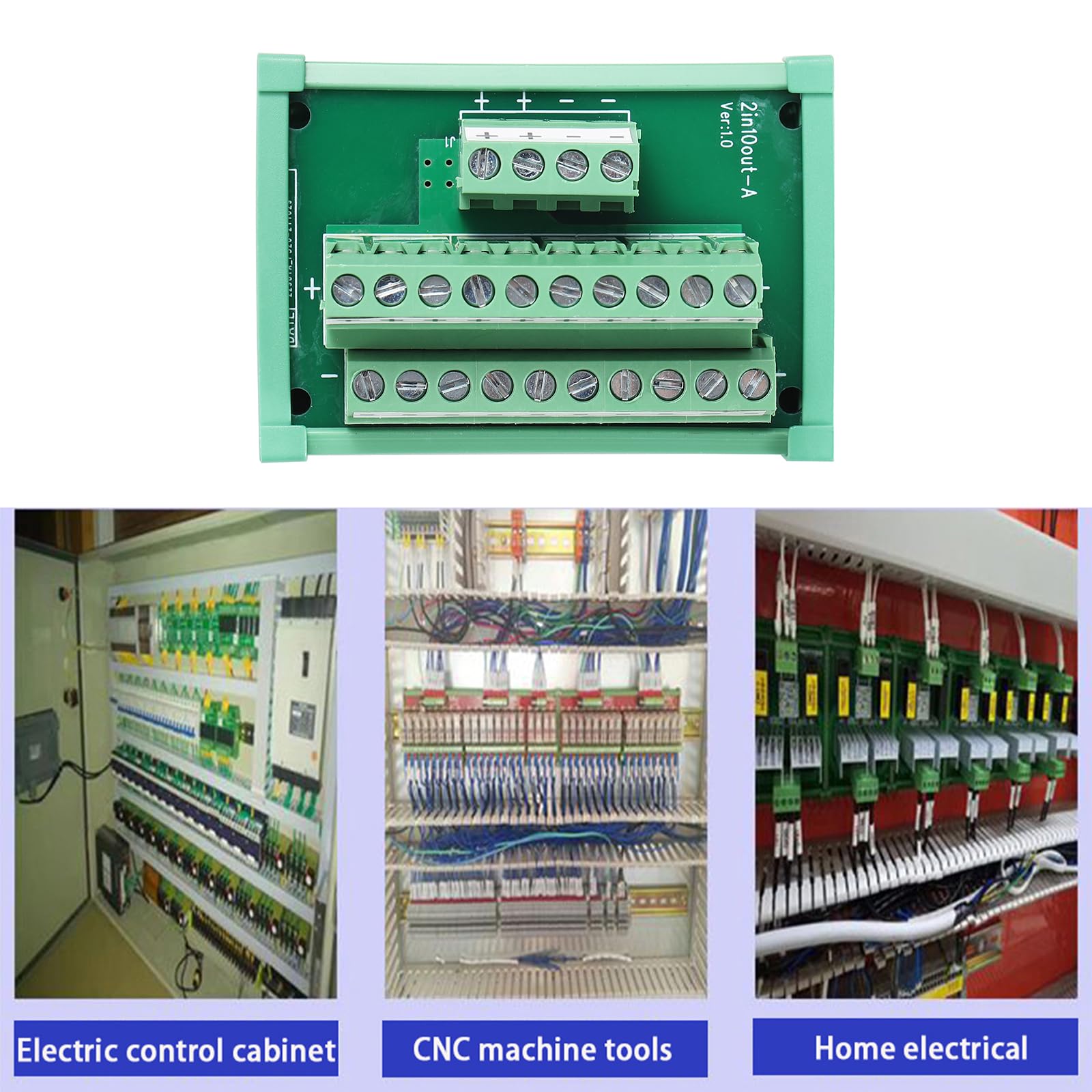 Snapklik.com : 2 In 10 Out Terminal Blocks Module, 25A DIN Rail And ...