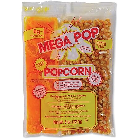 Amazon.com: Gold Medal 2611432 Gold Medal Mega Pop Popcorn Butter 8 Oz ...