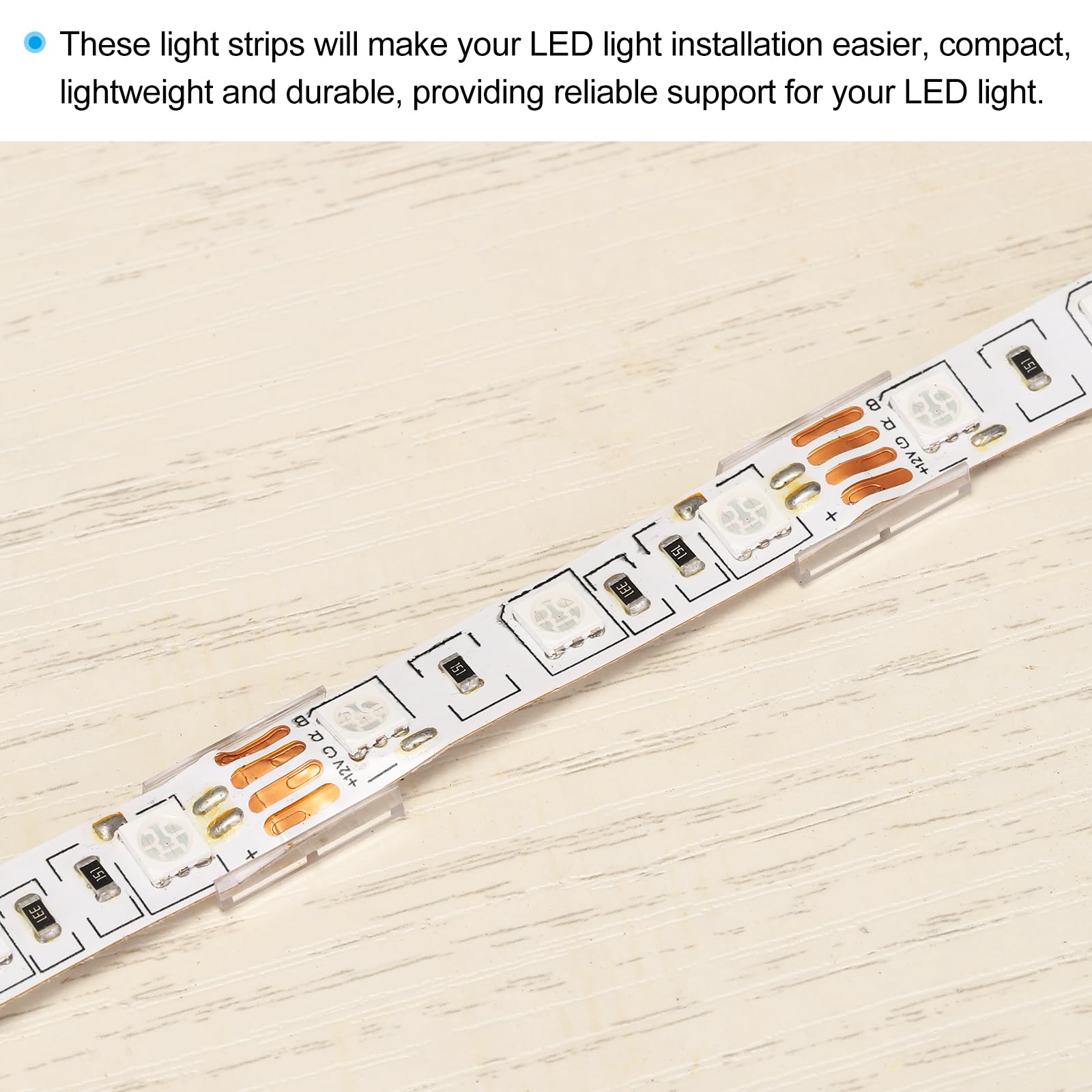 PATIKIL Strip Light Clips, 50 Pcs Clear LED Strip Light Mounting ...