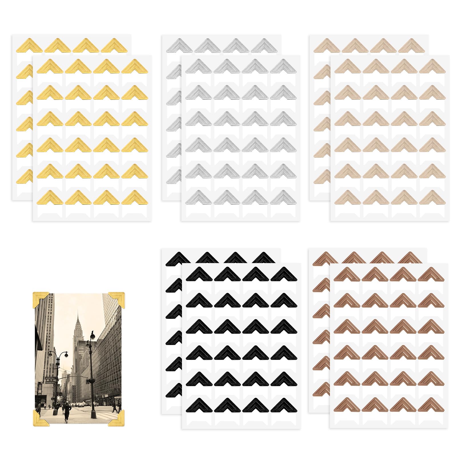 Snapklik.com : 240 Pieces Photo Corners Self Adhesive