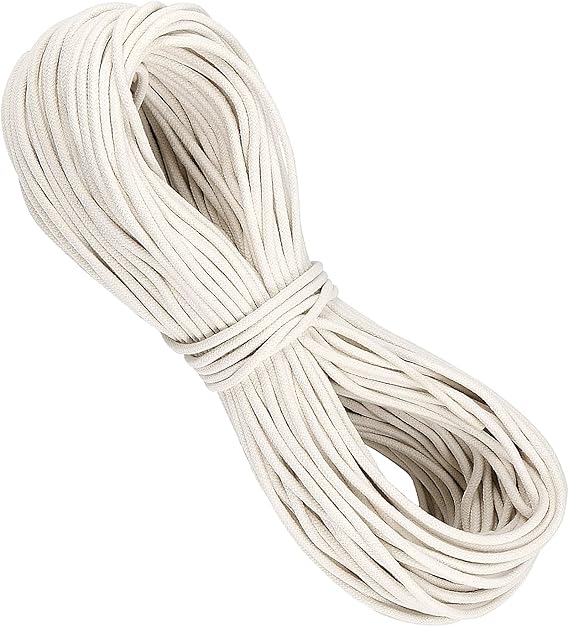 Amazon.com: JEUIHAU 328 Feet 1/4 Inch Cotton Rope, 6mm Natural White ...