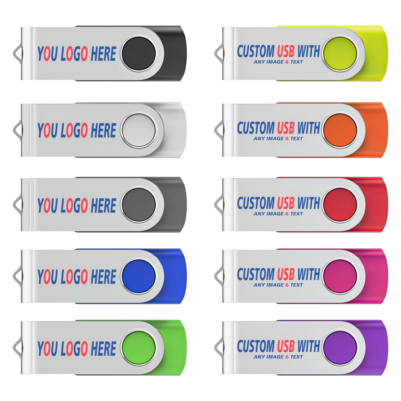 Amazon.com: Personalized Flash Drives 8GB, Wooolken Customizable USB 2. ...