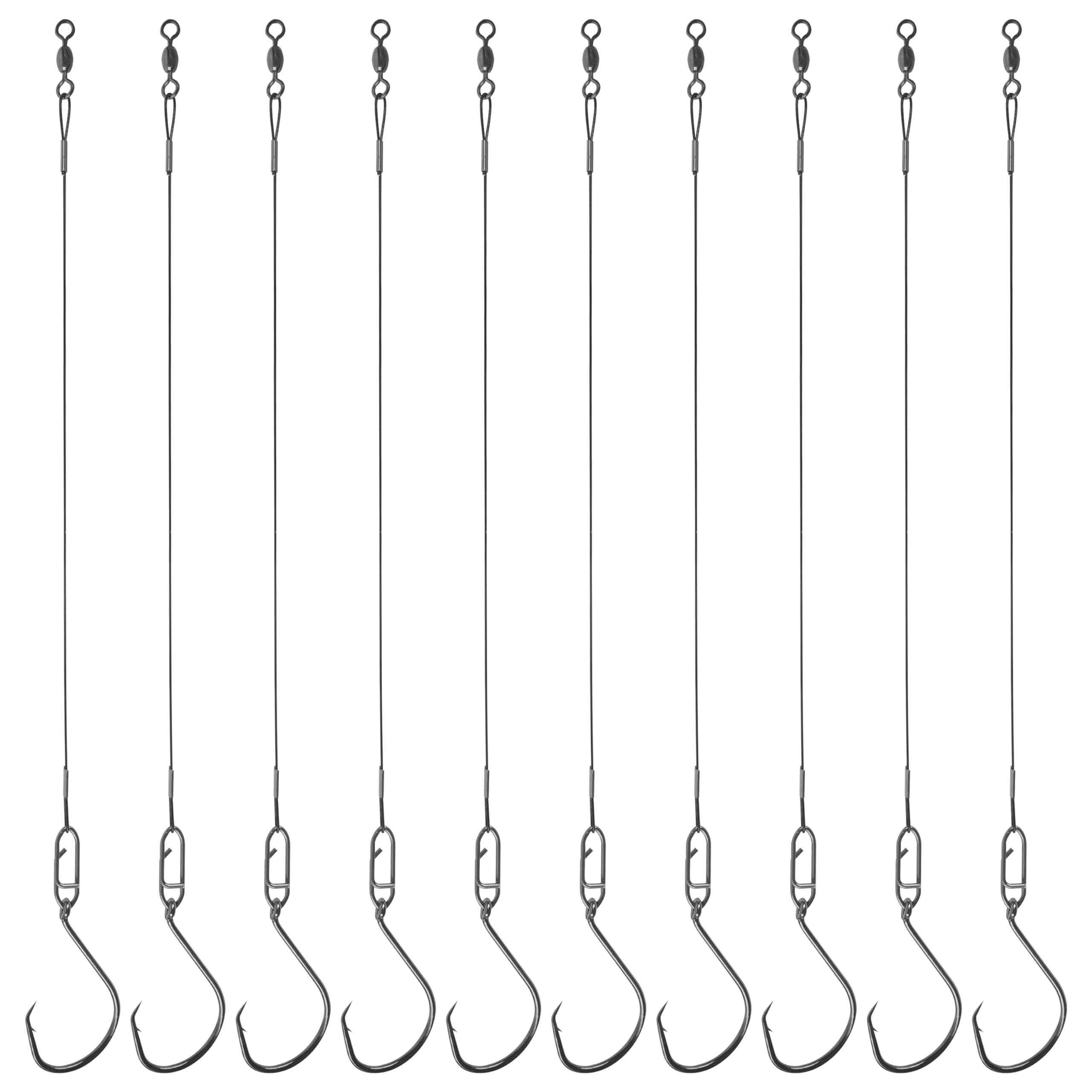 Amazon.com : Circle Hooks Rigs Circle Hooks with Leader, 20pcs Catfish ...