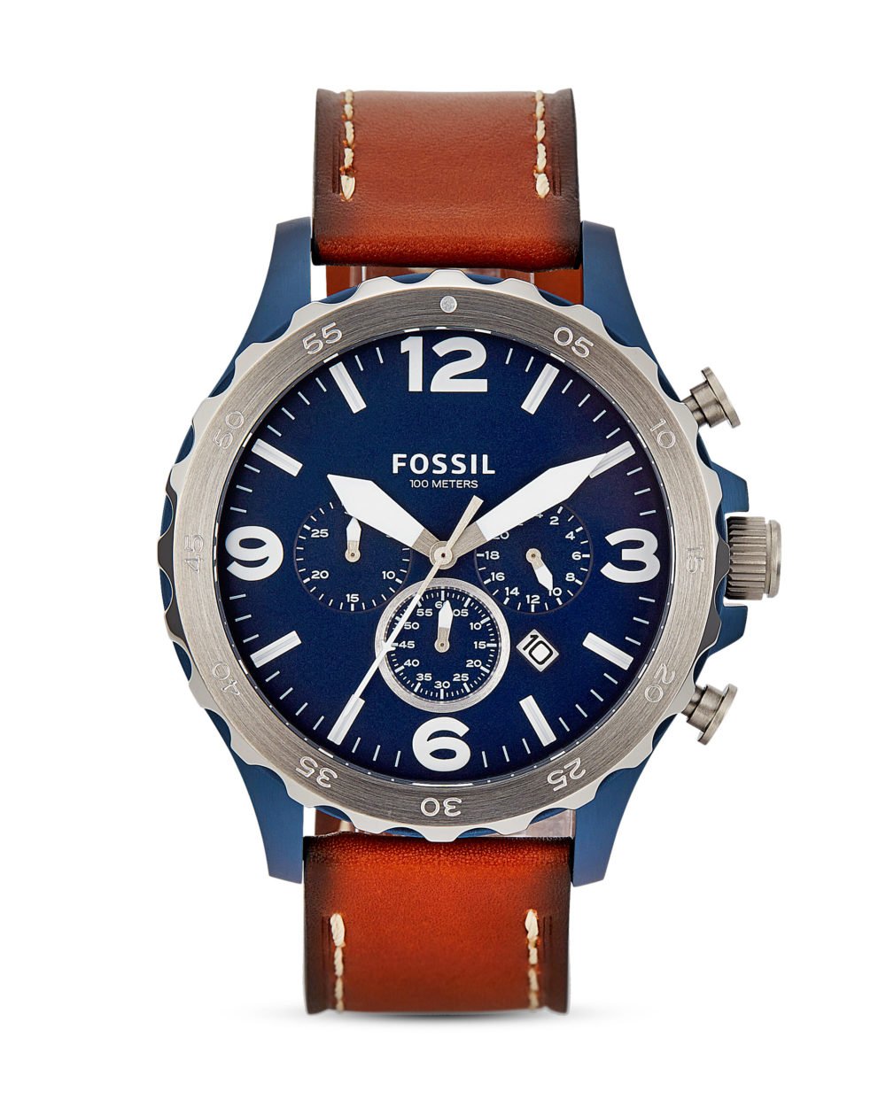 Fossil Watch for Men, Quartz Movement, Analog Display, Brown Leather ...