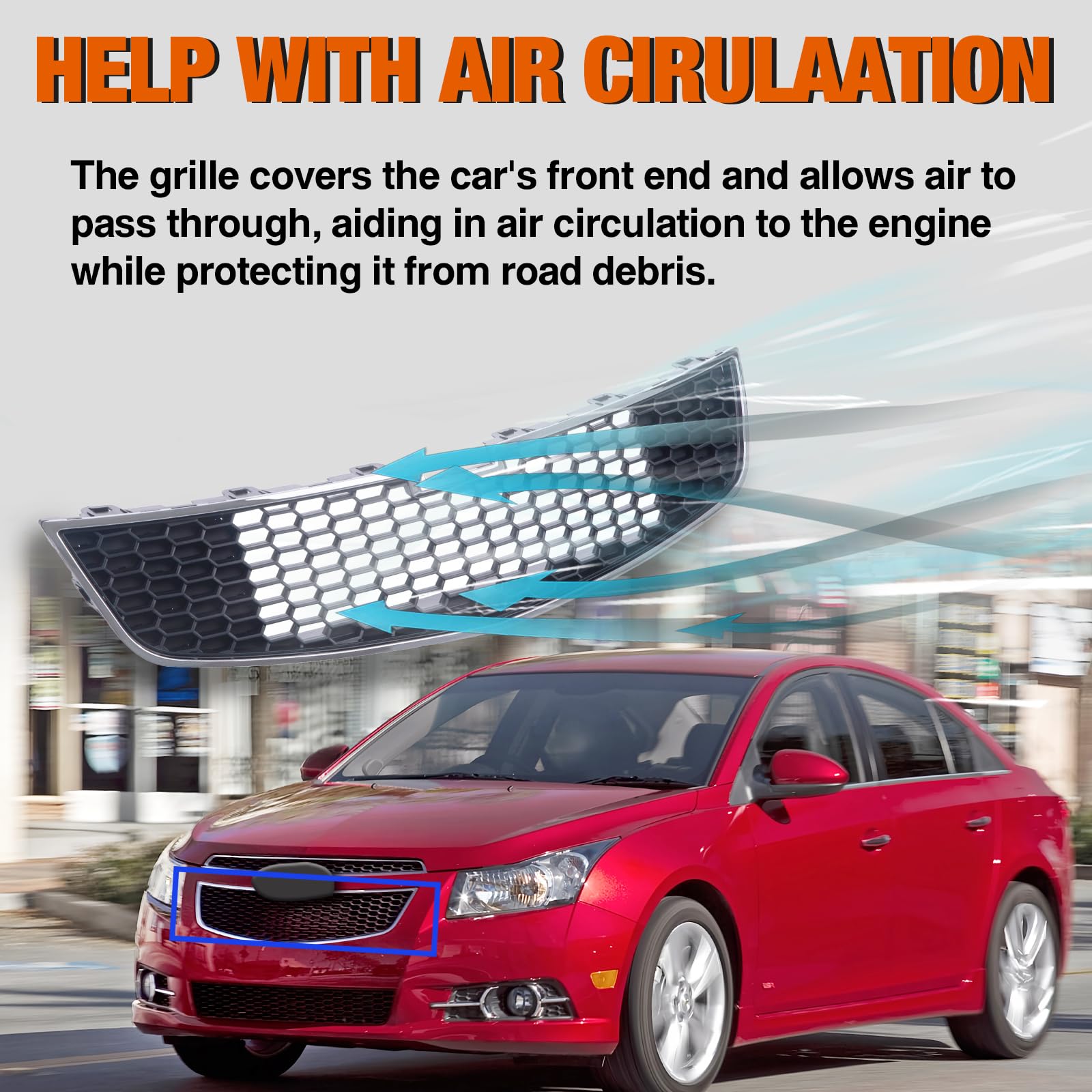 2011 Chevy Cruze Grill 2008, 2009, 2010, 2011, 2012, 2013, 2014, 2015,