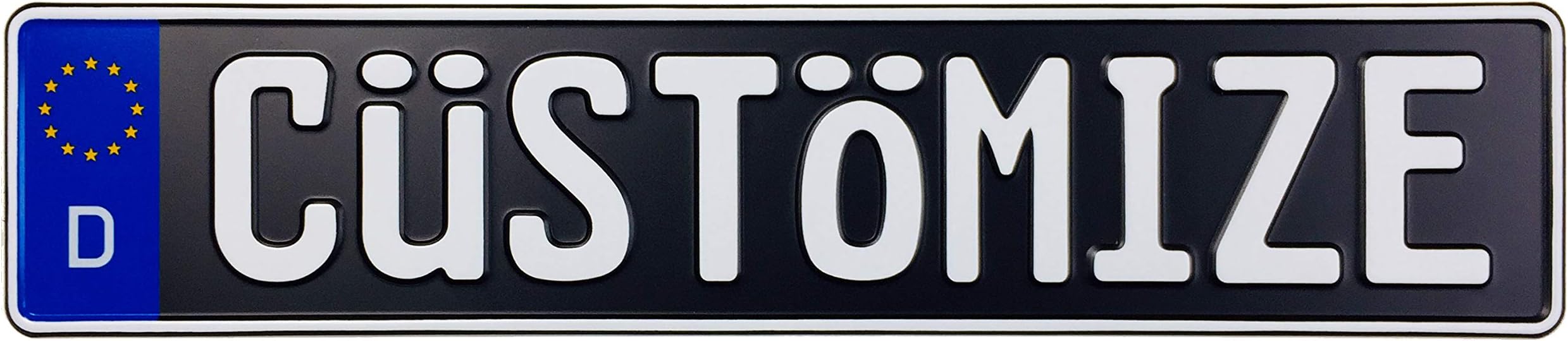 Amazon.com: Custom German Black Euro Band License Plate : Automotive