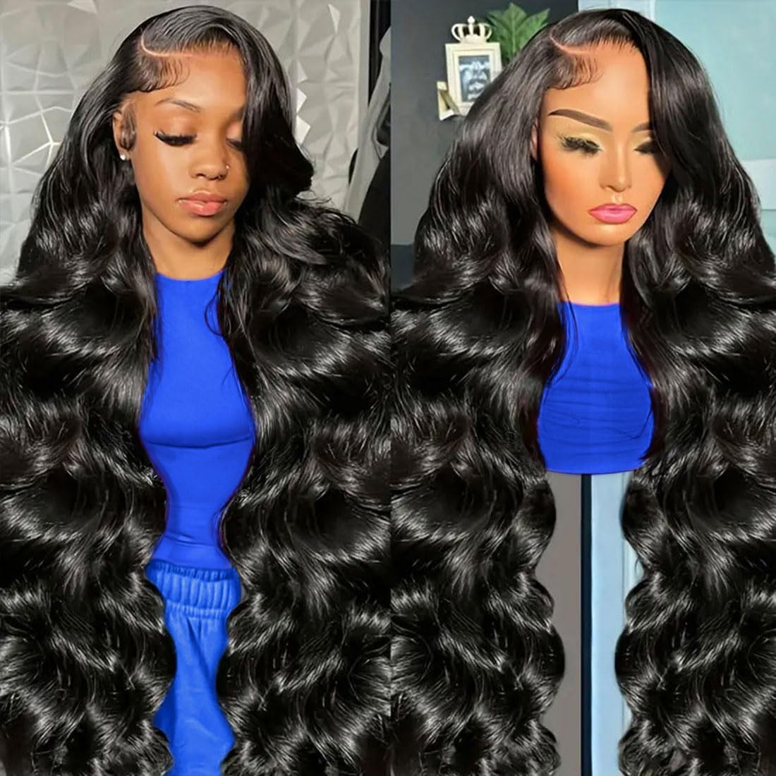 Amazon.com : Body Wave Lace Front Wigs Human Hair 13x4 HD Lace Front ...
