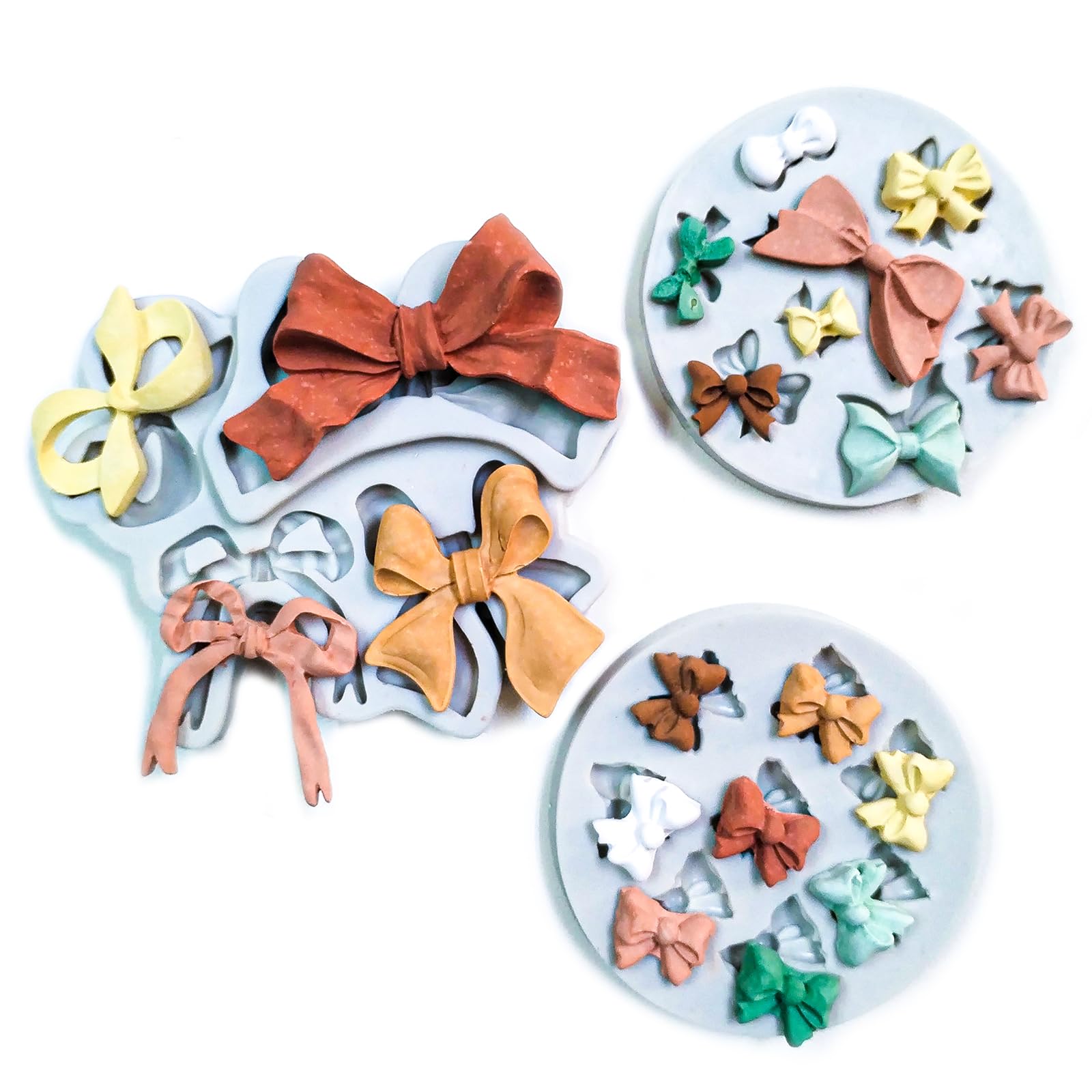 Amazon.com: 3PCS Bow Silicone Molds, Cute Bow Chocolate Molds Fondant ...