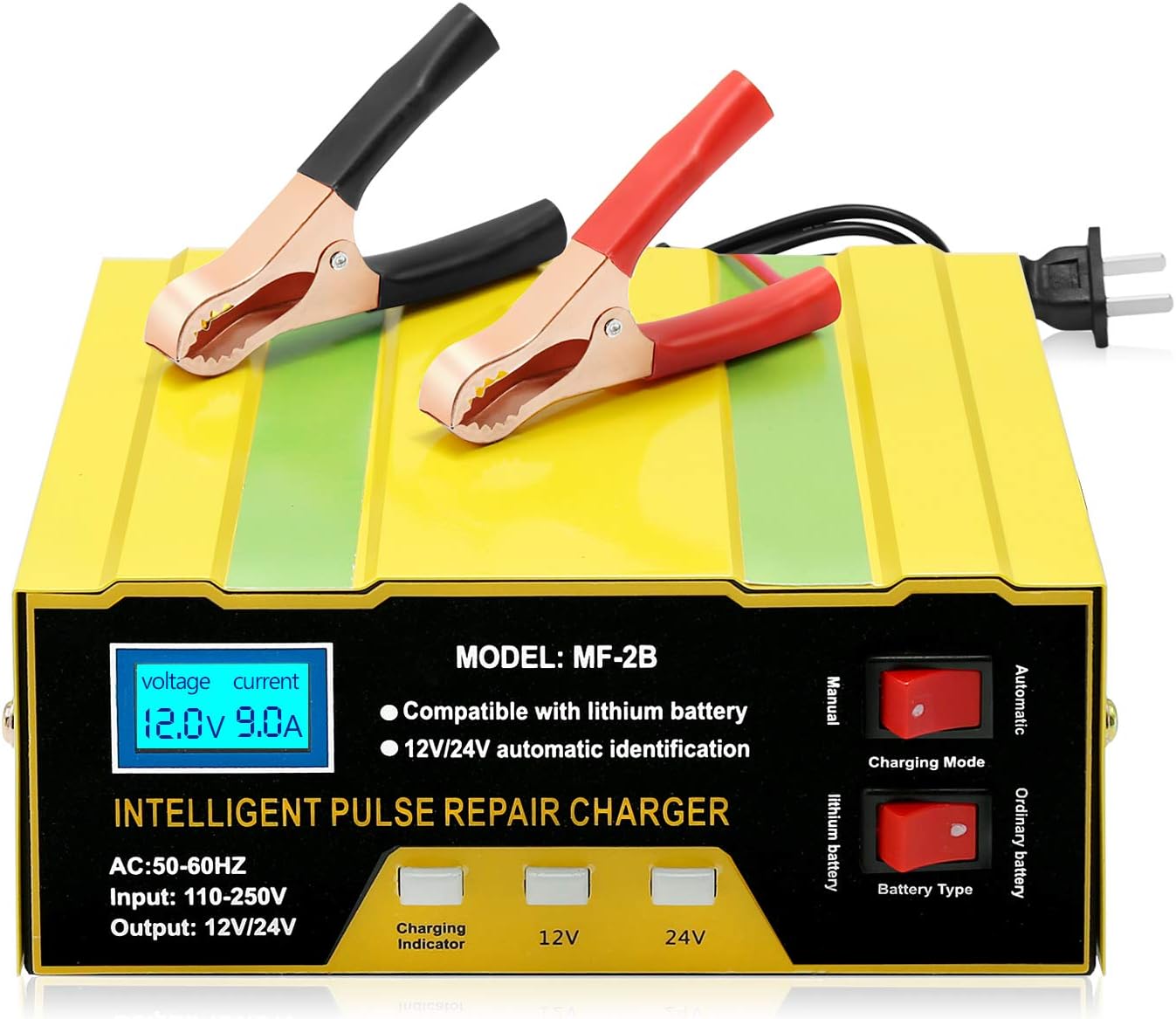 Amazon.com: 6V and 12V Car Battery Charger, 15A Smart Battery Trickle ...