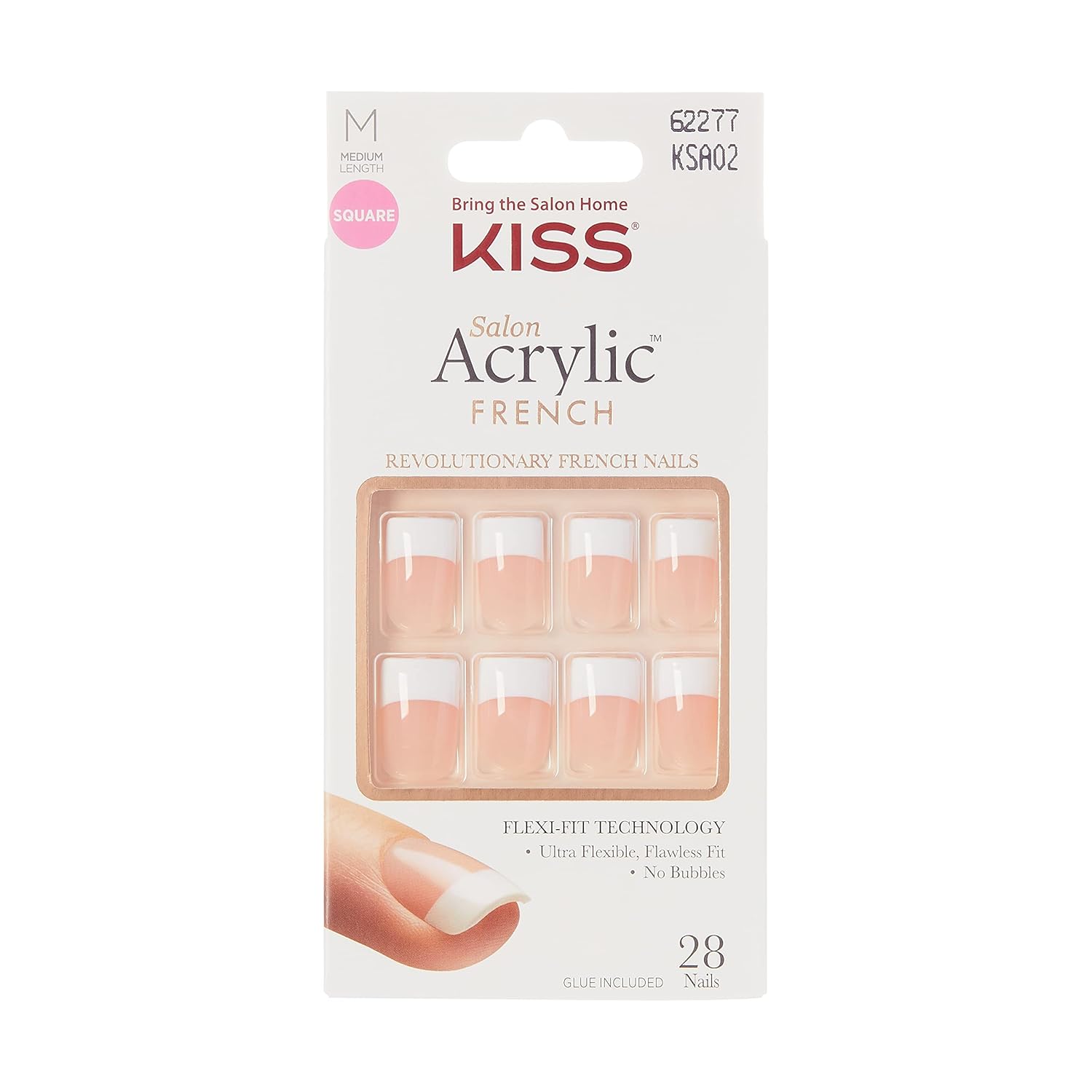 Amazon.com: Kiss Products Salon Acrylic French Nail Kit, Sugar Rush, 0. ...