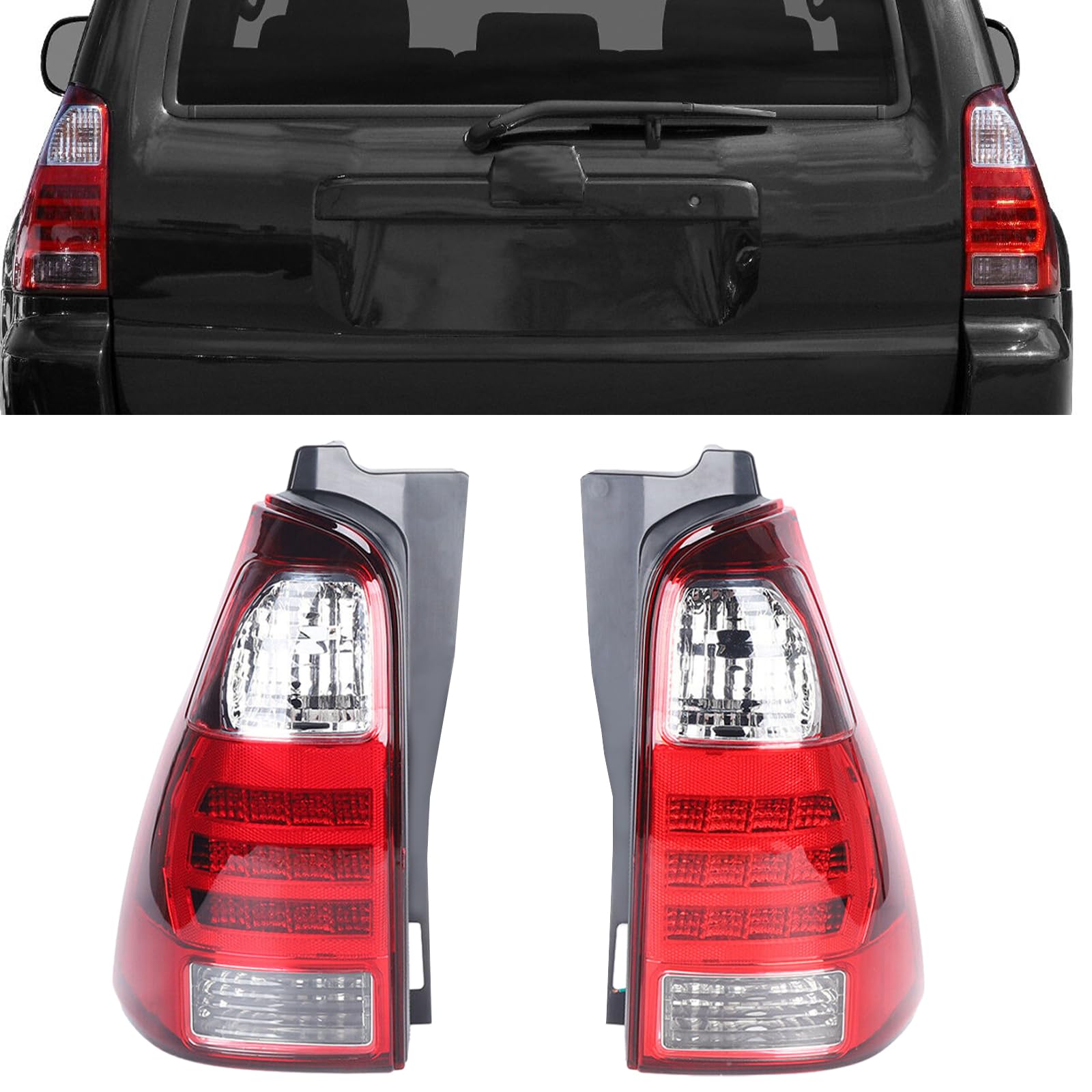 Amazon.com: PIAOYUE- For 2006 2007 2008 2009 Toyota 4Runner Tail Lights ...