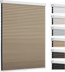Amazon.com: Changshade Custom Cellular Shades Cordless Blackout, Honeycomb Blinds Room Darkening ...