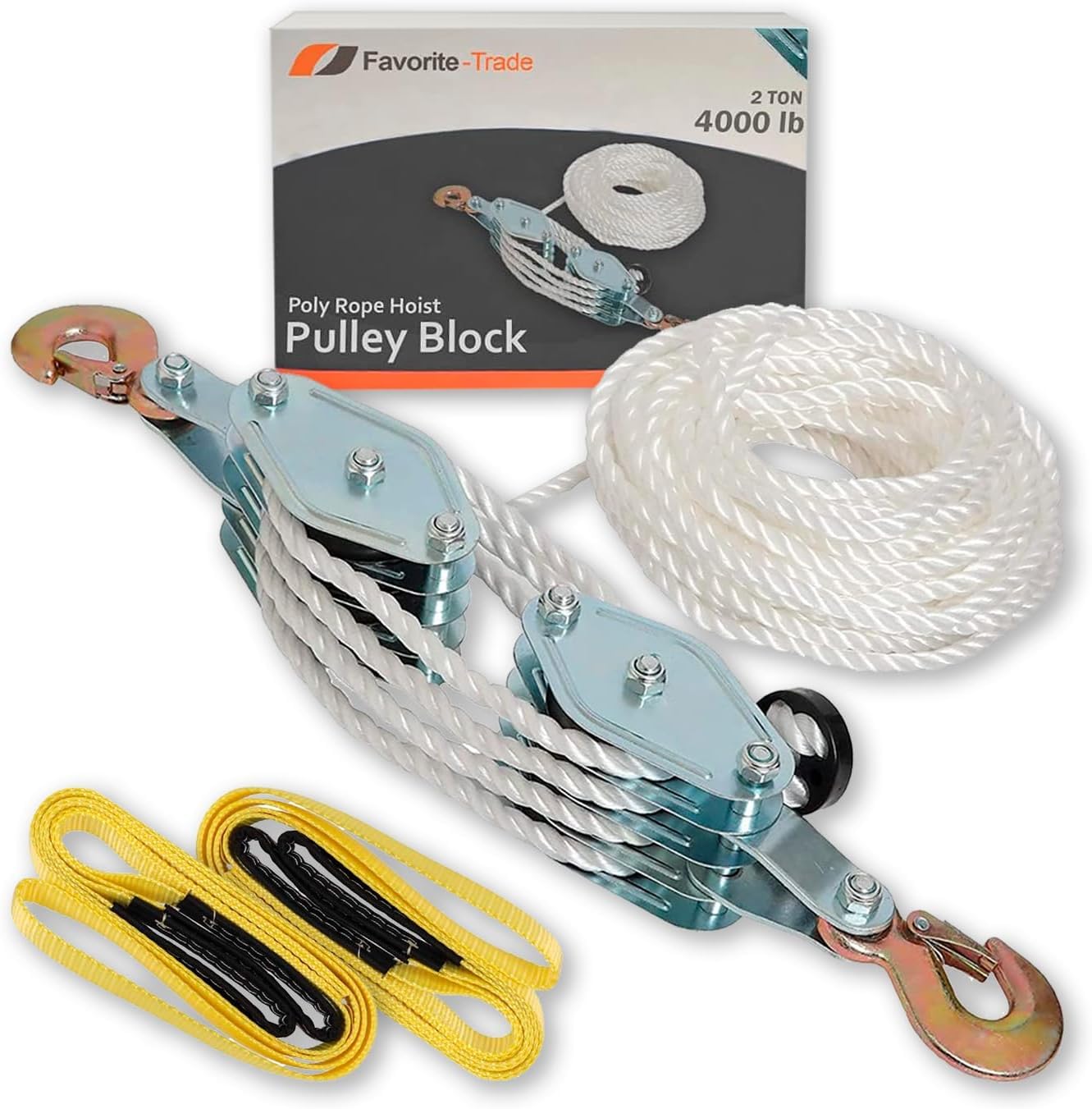 Pulley System Manual Chain Hoist 2 Ton 4000lb Winch Capacity - Chain ...