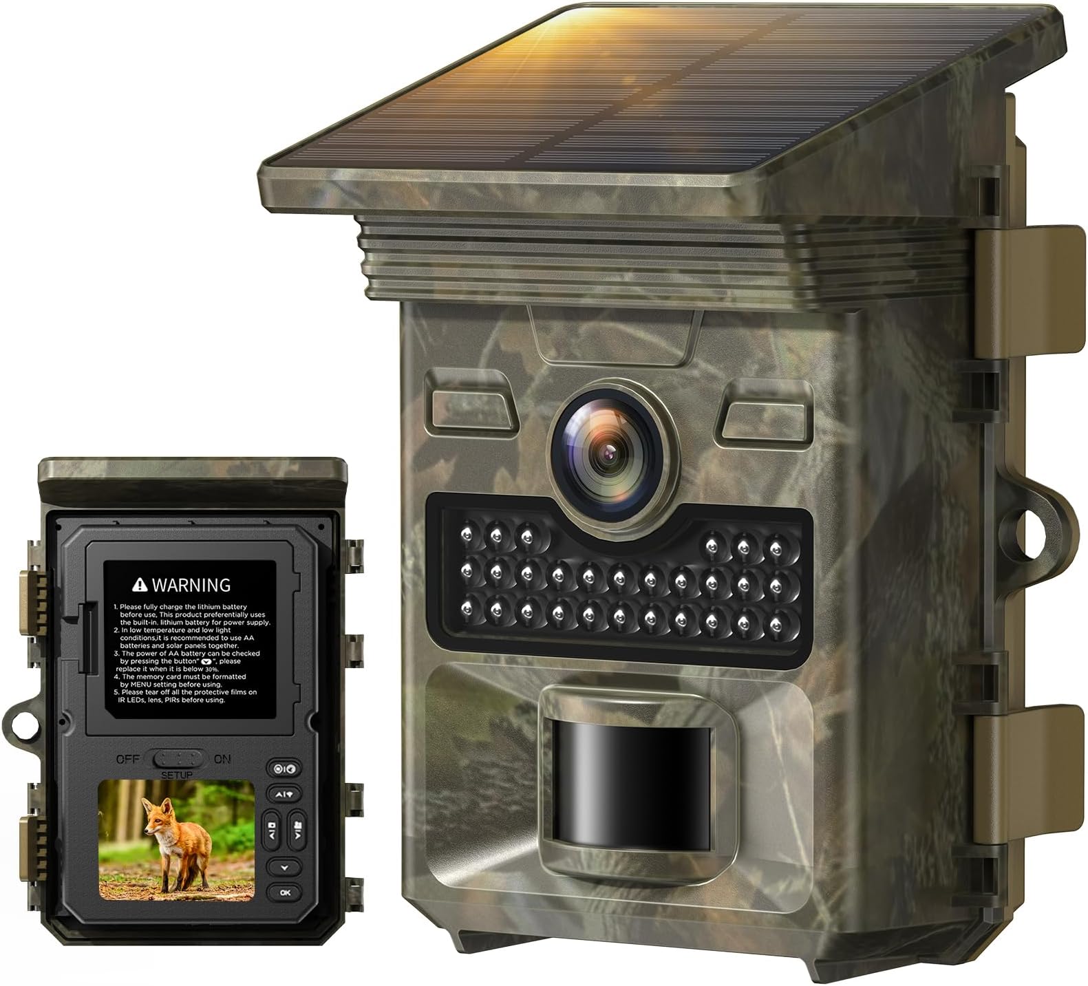 VOOPEAK Solar Powered Wildlife Camera 4K 48MP, Rechargeable Trail ...