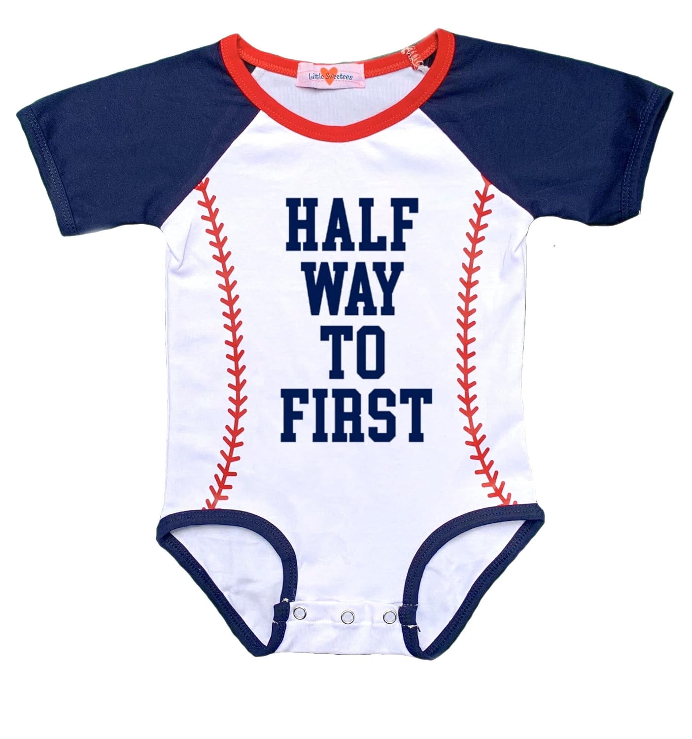 Amazon.com: Half Birthday Boy Girl Half Way to First® 6 Month Baseball ...