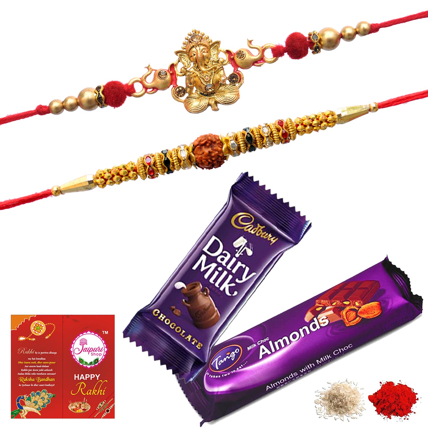 Rakhi Wala Rakhis Gifts Box Dairy Milk 20Gm & Almonds 20Gm Chocolate ...