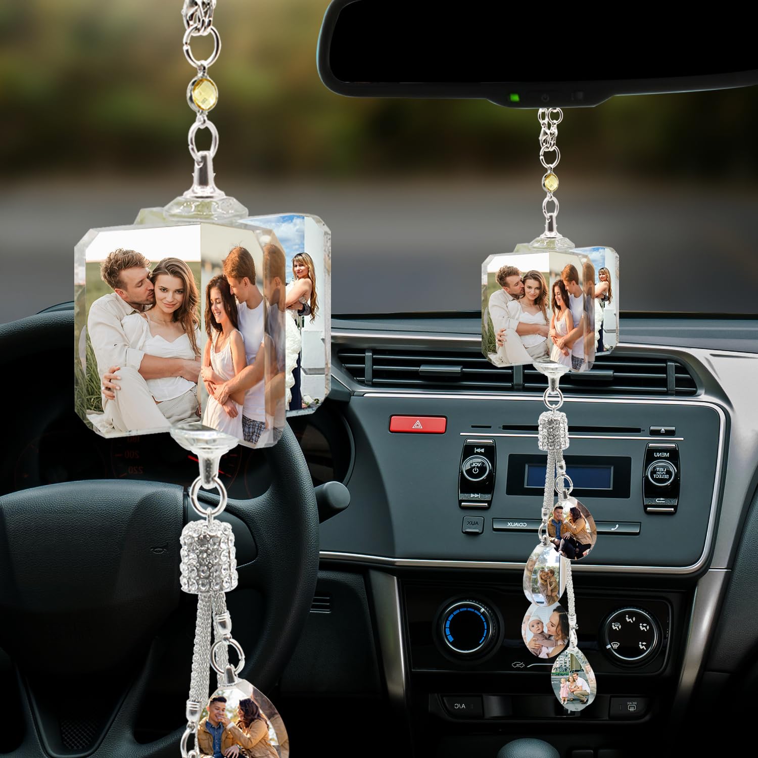 Amazon.com: Personalized Photo Crystal Pendant for Car Home Hanging ...