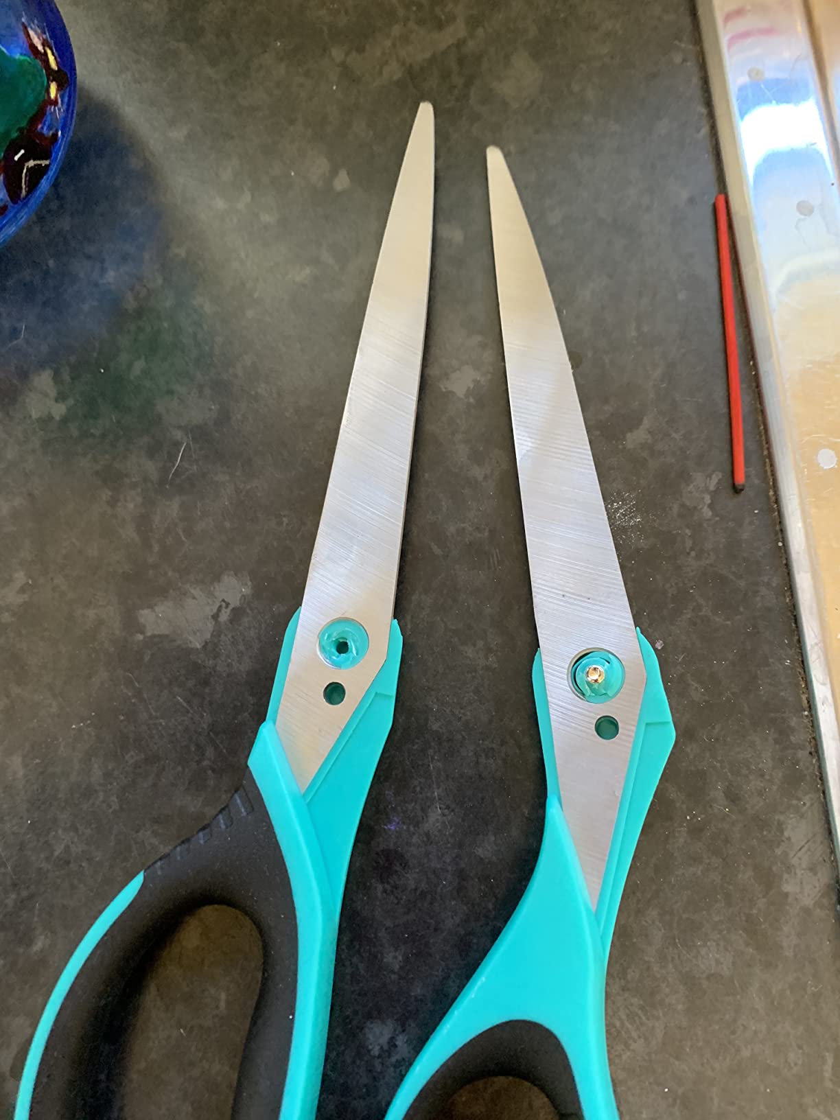 LIVINGO Acrylic Office Scissors Set - Comfort Grip Stationery Shears ...