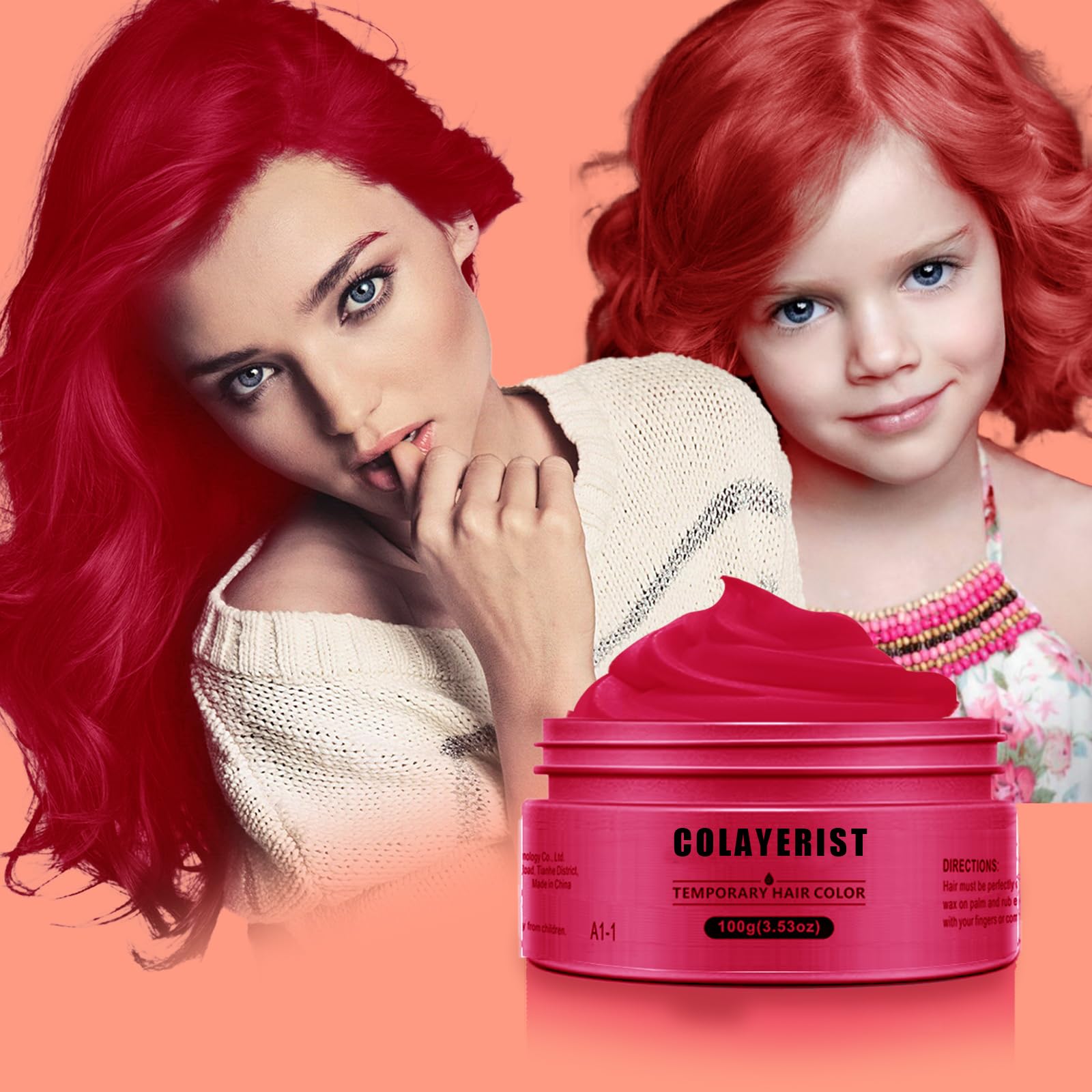 Amazon.com : COLAYERIST Red Hair Color Wax, Temporary Washable Hair ...