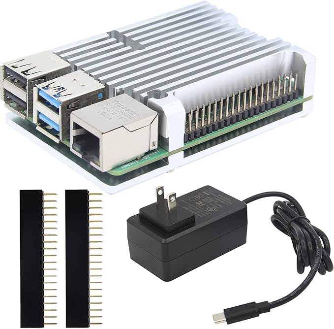 Amazon.com: Geekworm Raspberry Pi 4 Case with 20W Type-C 5V 4A Power Supply, Raspberry Pi 4 ...