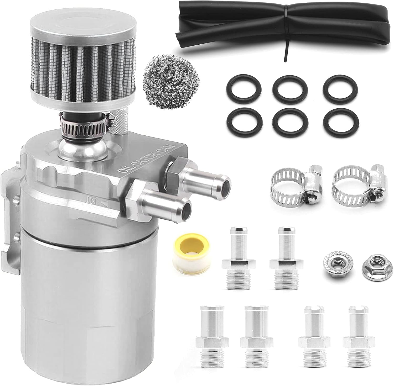 Amazon.com: muge racing Universal Oil Catch Can Tank Kit Polish Baffled ...