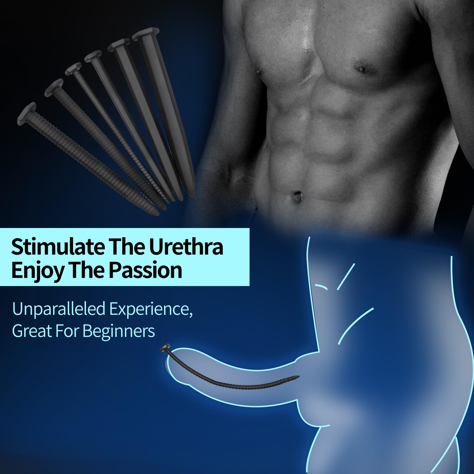Snapklik.com : Soft Silicone Urethral Sound Kit 6PCS Urethral Plug ...