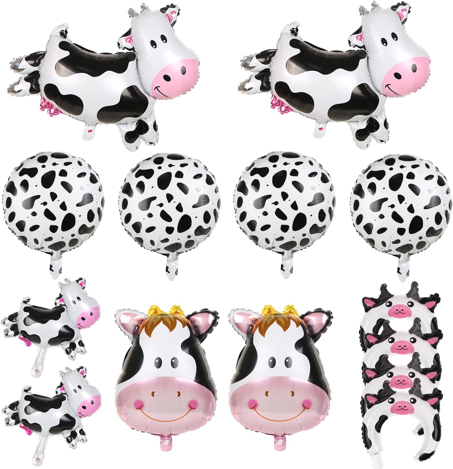 Amazon.com: DREMISI 14Pcs Cow Balloons Cute Cow Shape Mylar Foil ...