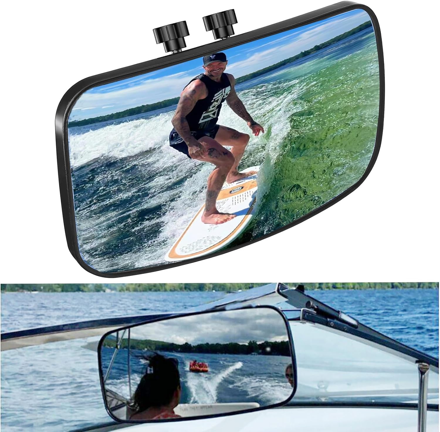 Amazon.com: CORRBPEN Marine Rear View Boat Mirror, 9 in × 5.5 Universal ...