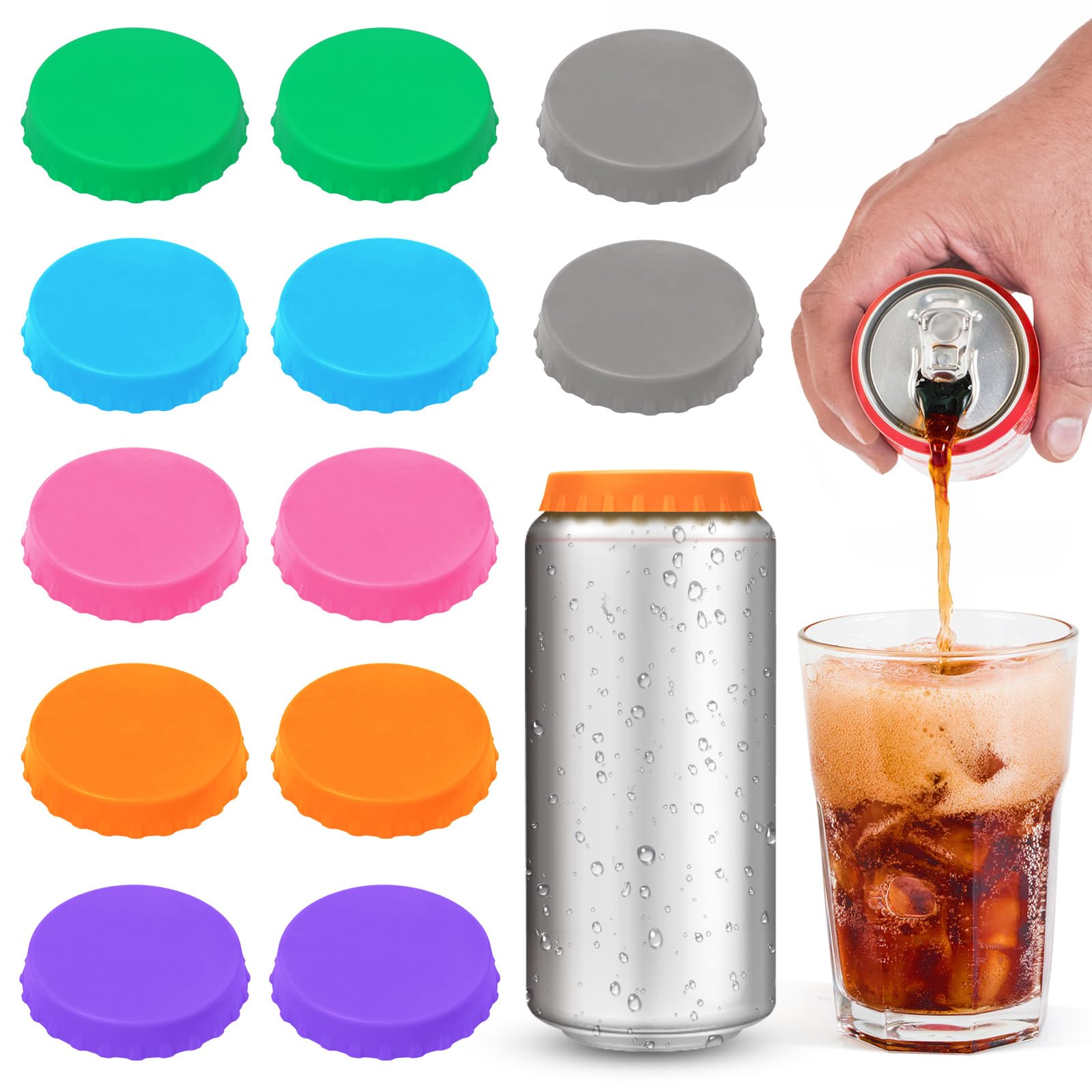 Amazon.com: Silicone Soda Can Cover Lids, Reusable Soda Can Lids Beer ...