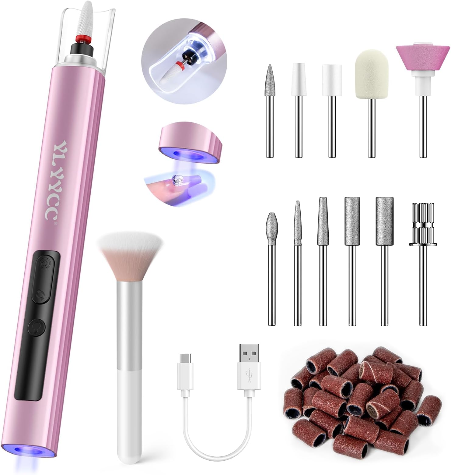 Amazon.com: YLYYCC Cordless Nail Drill Electric File with UV Nail Lamp ...