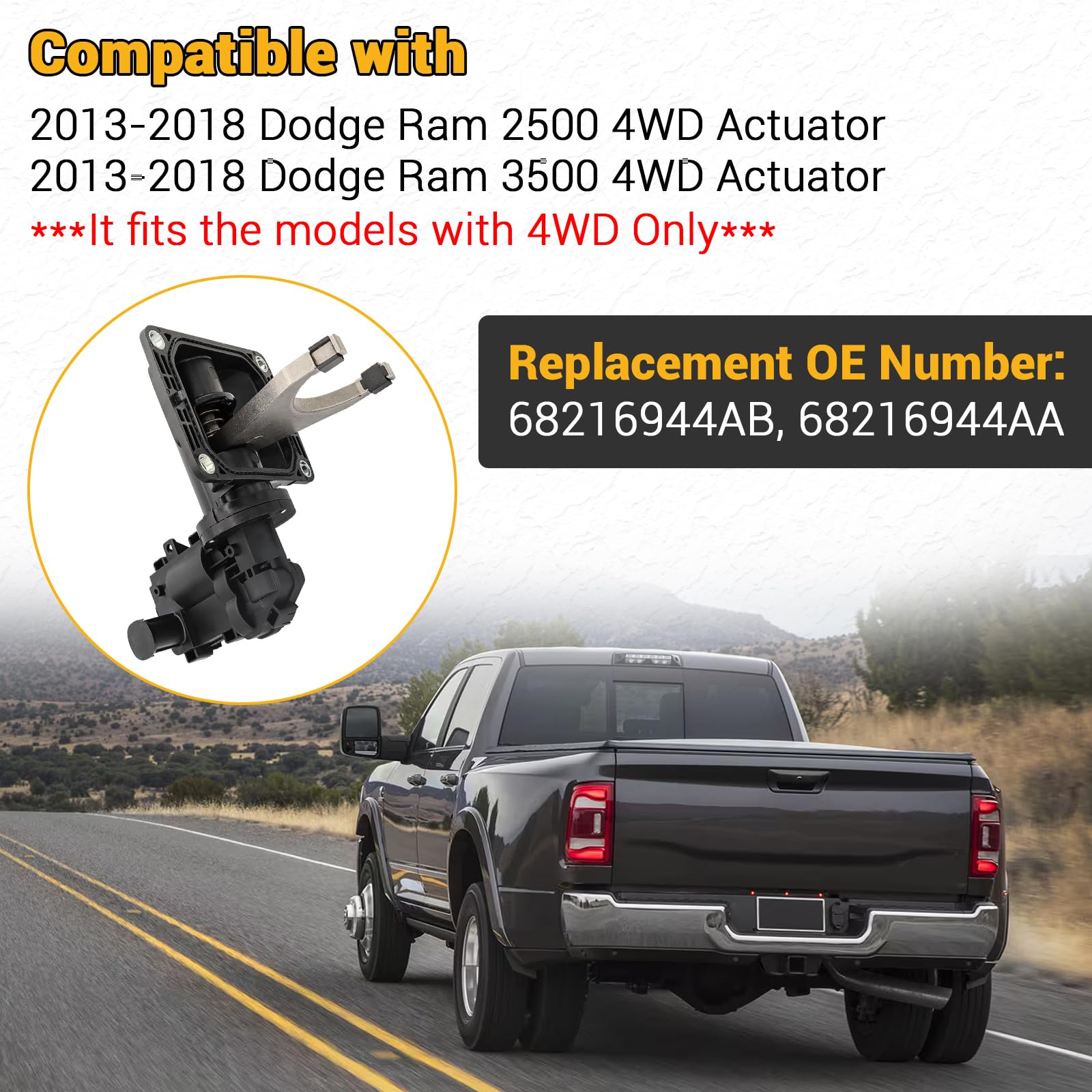 Snapklik.com : 4x4 4WD Front Axle Actuator Fork Disconnect, Compatible