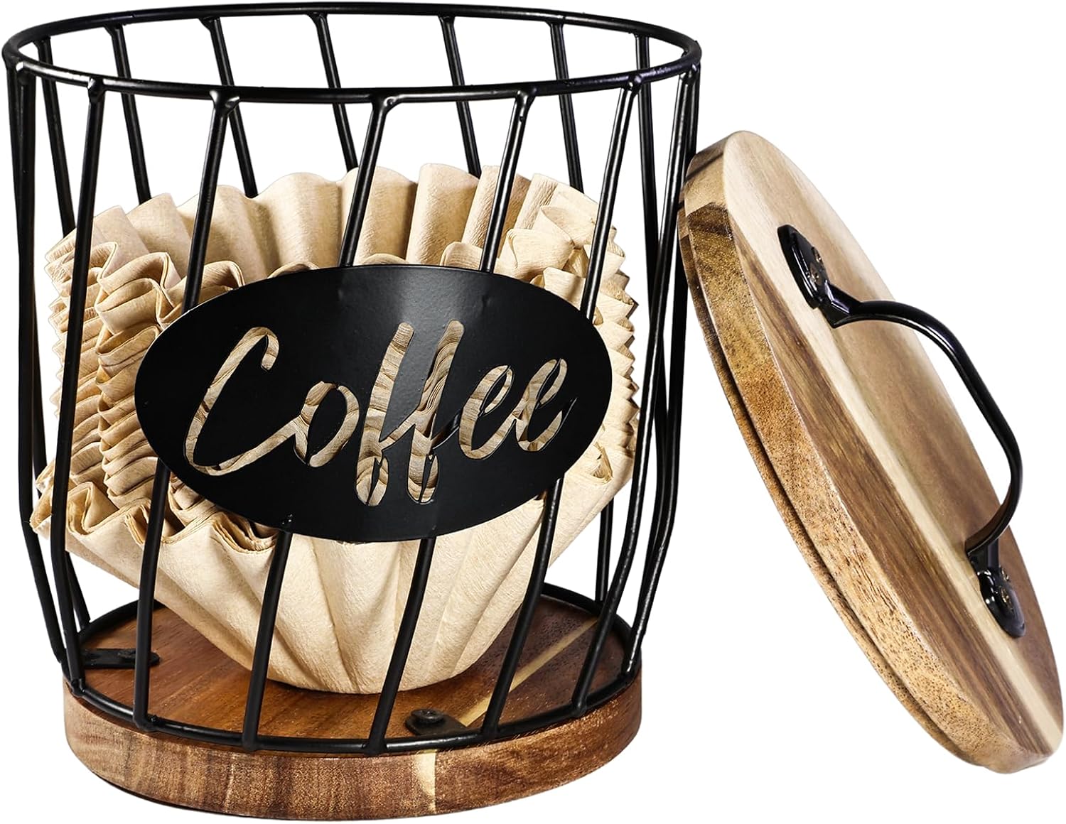 Amazon.com: Coffee Filter Holder with Lid, Acacia Coffee Filters ...