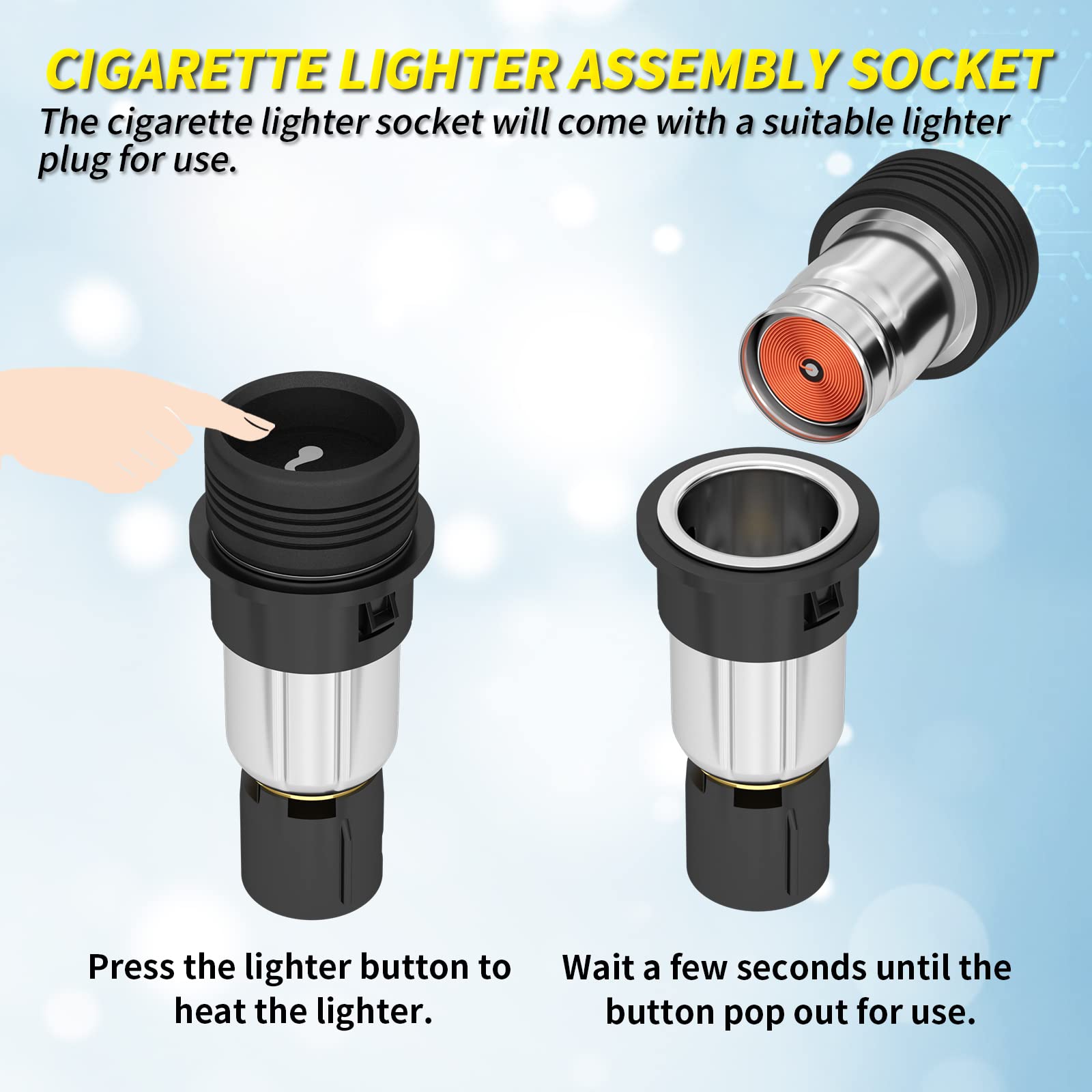 Snapklik.com : Joinfworld 12V Car Cigarette Lighter Assembly Socket